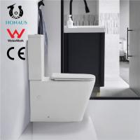 China European CE Square Close Coupled Toilet Rimless Water Closet 645x370x850mm for sale