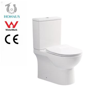 China Customized Two Piece Rimless Toilet 640x370x800mm Soft Close Seat P Trap S Trap for sale
