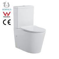 China Glazed Trapway Two Piece Toilet Floor Mounted 580x390x840mm Soft Close Seat for sale