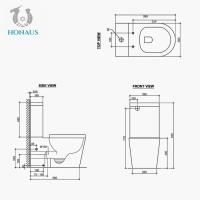 China Glazed Trapway Two Piece Toilet Floor Mounted 580x390x840mm Soft Close Seat for sale