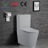 China Glazed Trapway Two Piece Toilet Floor Mounted 580x390x840mm Soft Close Seat for sale