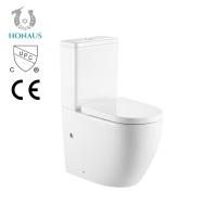 China Modern Two Piece Toilet 610x355x815mm Soft Close Cover Cyclone Flush Floor Mounted for sale