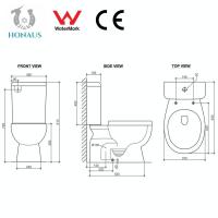 China Two Piece P Trap S Trap Toilet Bowl Dual Flush 630x370x810mm Floor Mounted Water Closet for sale