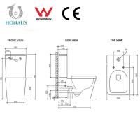 China Square Anti Bacteria Two Piece Toilet Bowl for sale