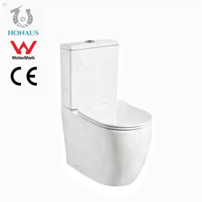 China Siphon Scratch Resistant Glaze Two Piece Toilet Bowl 605x380x800mm AU Watermark CE for sale