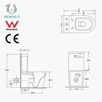 China CE Eco Friendly Floor Standing Toilet 2 Piece Commode 635*365*800mm for sale