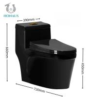 China ISO Anti Blocking Black One Piece Toilet Bowl Single Piece Western Commode for sale