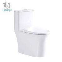 China Inodorous One Piece Western Toilet 660x380x750mm Quick Detach Seat Cover Dual Flush Siphon Jet for sale