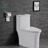 China Inodorous One Piece Western Toilet 660x380x750mm Quick Detach Seat Cover Dual Flush Siphon Jet for sale