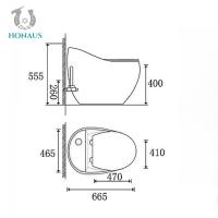 China HAS Siphon Dual Flush Toilet 3.0-6.0L Water Saving Egg Shape Bowl 665x465x555mm for sale