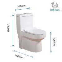 China Canadian Single Piece Wall Mounted Commode One Piece Wc 650*360*740mm for sale