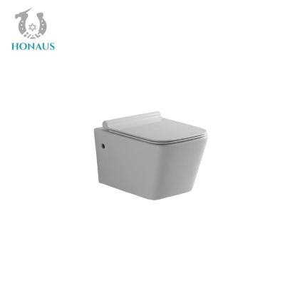 China European Ceramic Wall Hung Toilet Rimless Square 520x360x370mm Dual Flush 3.0-4.5L for sale