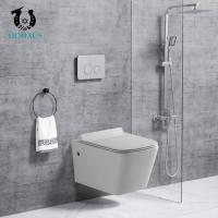 China European Ceramic Wall Hung Toilet Rimless Square 520x360x370mm Dual Flush 3.0-4.5L for sale