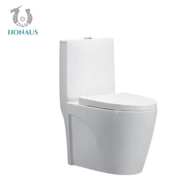 China CE Modern Dual Flush Elongated One Piece Toilet 680x380x780mm Siphon Flushing Floor Mounted for sale