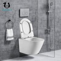 China Customized Rimless Bathroom Toilet Bowl Washdown Wall Mounted Commode for sale