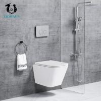 China Ceramic Wall Hung Toilet for Concealed Cistern 510x340x320mm Square Bowl with Soft Close Seat for sale