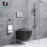China Wall Hung One Piece Toilet Bowl 3.0-4.5L Dual Flush Ceramic Washdown P-Trap 180mm for sale