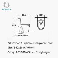 China HAS One Piece Elongated Toilet 650x360x745mm Dual Flush Siphon Floor Mounted Watermark Certified for sale