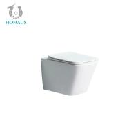 China CE ROHS Square Wall Mounted Toilet Bowl 515x340x350mm 3/6L Rimless Flush for sale