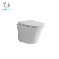 China HAS Wall Hung Rimless Toilet 470x355x365mm 3/6L Dual Flush Anti Blocking Ceramic WC for sale