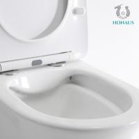 China HAS Wall Hung Rimless Toilet 470x355x365mm 3/6L Dual Flush Anti Blocking Ceramic WC for sale