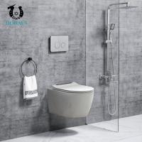 China HAS 180mm P Trap Compact Wall Hung Toilet Bowl Square Floating One Piece Ceramic 3.0-6.0L Dual Flush for sale