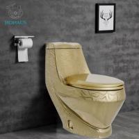 China Luxury One Piece Elongated Toilet Bowl 740x430x770mm Dual Flush Siphon Floor Mounted for sale