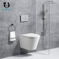 China Modern Rimless Wall Mounted Toilet Bowl 490x360x370mm 3/4.5L One Piece Ceramic P-Trap for sale