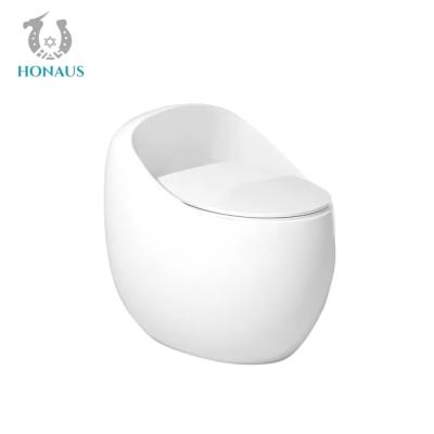 China Ceramic Colored Siphon One Piece Toilet Bowl Egg Design Water Saving for sale