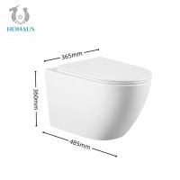 China Watermark CE Wall Hanging Commode Rimless Water Closet Washdown Type for sale