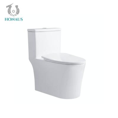China Modern Siphonic One Piece Toilet 740x380x730mm Dual Flush Floor Mounted Ceramic Commode for sale