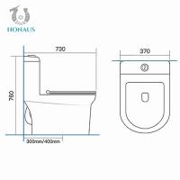 China Siphonic Flushing One Piece Toilet 730x370x760mm S Trap Dual Flush for sale