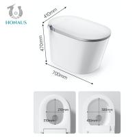 China Modern Smart One Piece Toilet 700x410x470mm with Foot Flush and Siphon Flushing for sale