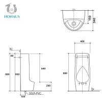 China Modern Bathroom Ceramic Wall Mounted Toilet Urinal Gravity Flushing for sale