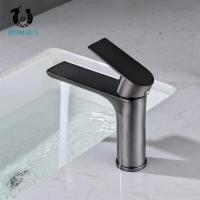 China Premium Gray Hot Cold Wash Basin Faucet Single Handle Pressure Resistance for sale