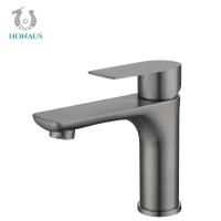 China Premium Gray Hot Cold Wash Basin Faucet Single Handle Pressure Resistance for sale