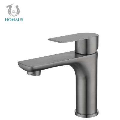 China Premium Gray Hot Cold Wash Basin Faucet Single Handle Pressure Resistance for sale