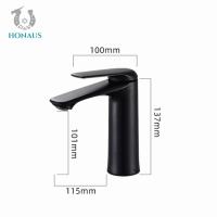 China Single Hole Basin Faucet Hot Cold Mixer Tap Copper 100x137x115mm Ceramic Valve for sale