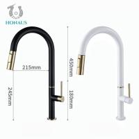 China OEM ODM Smart Touch Control Kitchen Faucet Copper Pull Out Kitchen Tap for sale