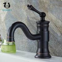 China HAS Watermark Single Handle Black Basin Faucet 170x150x80mm Brass Ceramic Valve for sale