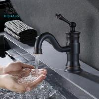 China HAS Watermark Single Handle Black Basin Faucet 170x150x80mm Brass Ceramic Valve for sale