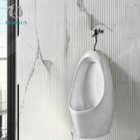 China Wall Mounted Ceramic Standing Urinal 270x330x680mm Hand Press Gravity Flushing for Commercial Hotel for sale