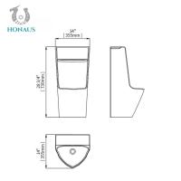 China Intelligent  Commercial Bathroom Urinal Customized Size Wall Hanging Urinal for sale