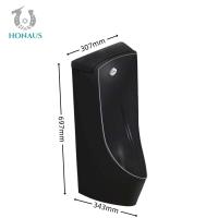 China Black Multi Shape Male Standing Urinal Sensor Flush Commercial Urinals for sale