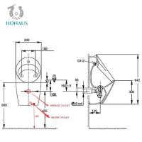 China Water Saving Single Wall Mounted Urinal Ceramic Water Closet Splashing Proof for sale