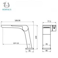 China Anti Wear Waterfall Wash Basin Faucet Single Hole Basin Mixer Tap Deck Mounted 189x140x158mm Copper for sale