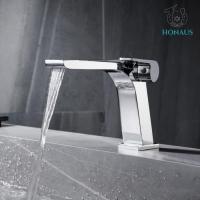 China Anti Wear Waterfall Wash Basin Faucet Single Hole Basin Mixer Tap Deck Mounted 189x140x158mm Copper for sale