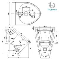 China Stainless Steel 304 316 Sensor Urinal 497x330x500mm Wall Mounted Gravity Flushing for sale