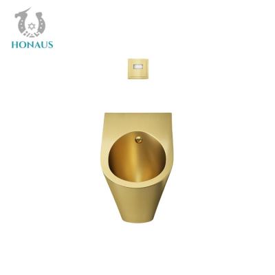 China Customizable Gold Stainless Steel Wall Mounted Sensor Urinal 340x370x530mm for sale