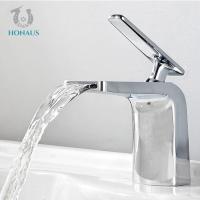 China Antique Black All Copper Waterfall Basin Faucet Hot Cold Mixer 129x45x143mm for sale